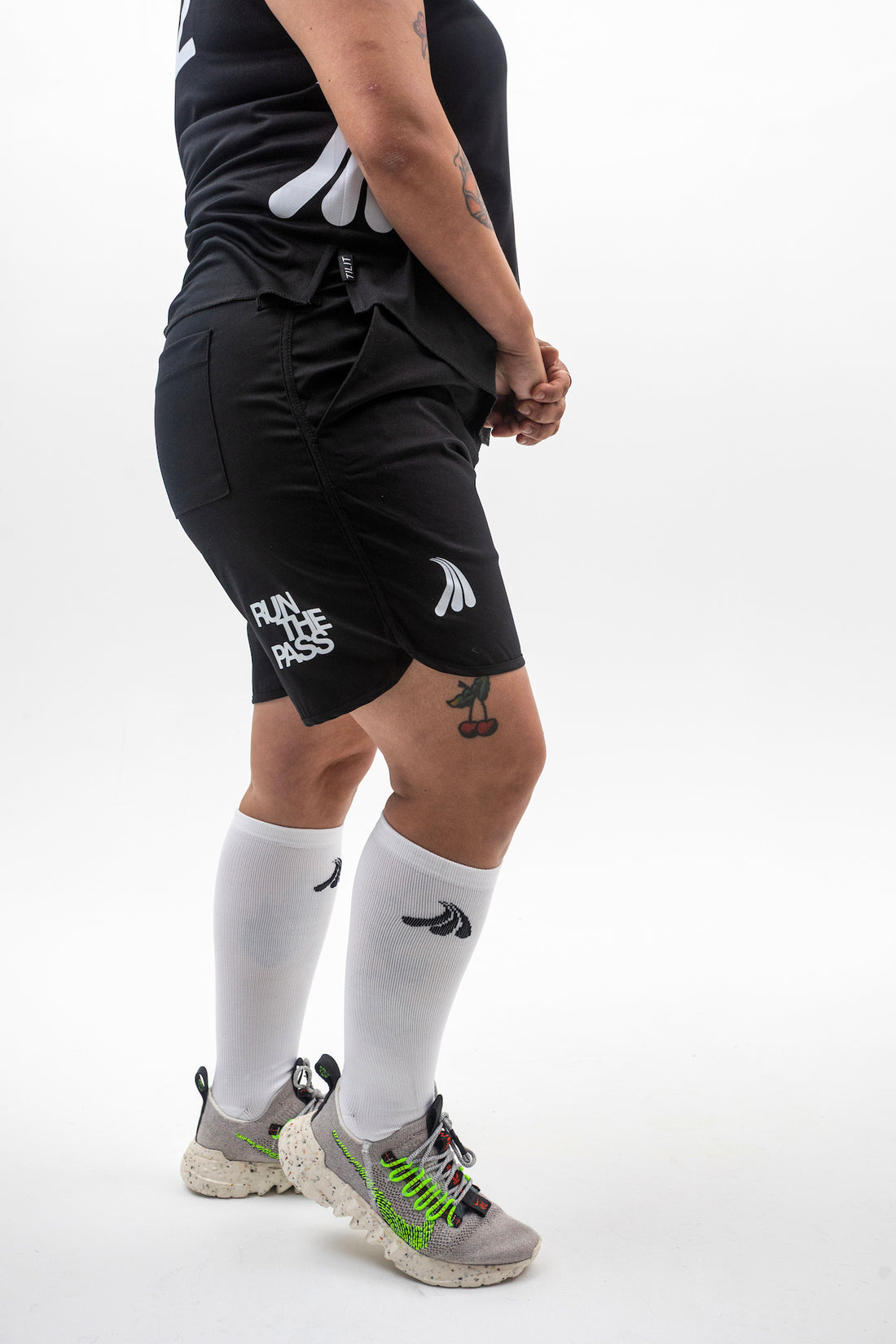 "Run the Pass" Black Essential Short – TILIT